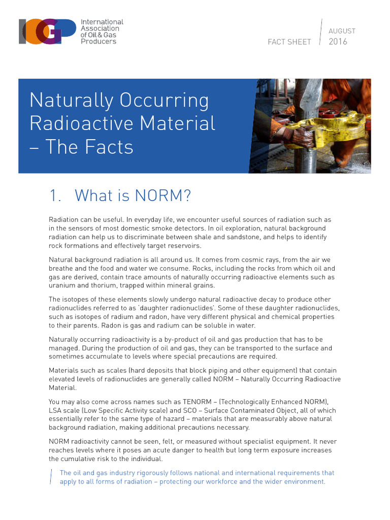 Norm facts-412NF | PDF | Radioactive Decay | Ionizing Radiation