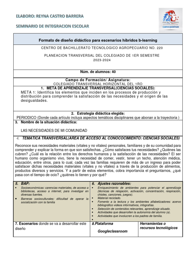Ddu Con Transversalidad en El Mccems | PDF | Evaluación | Aprendizaje