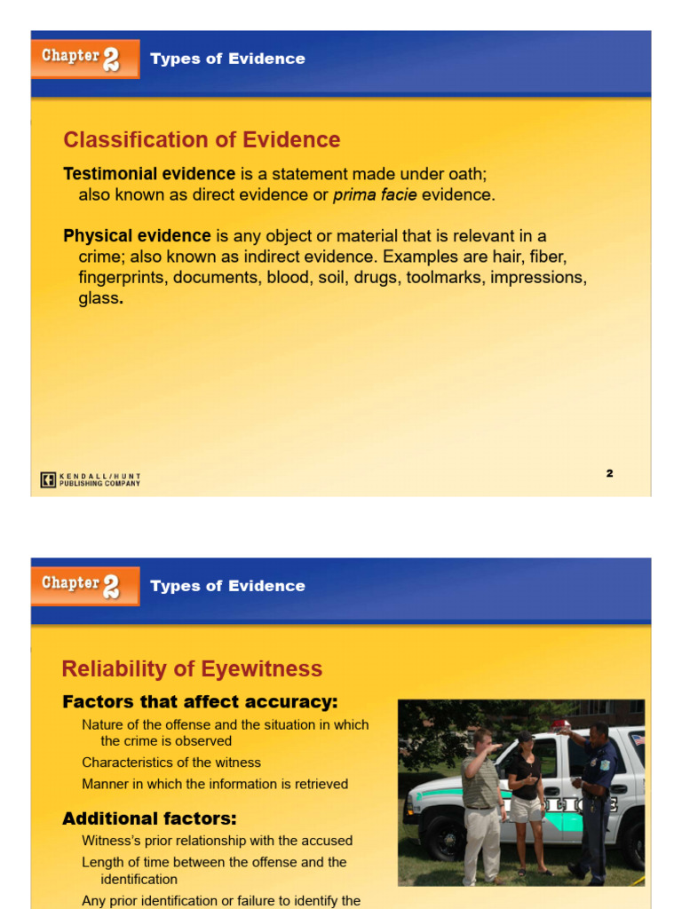 Types of Evidences | PDF | Crime Scene | Witness