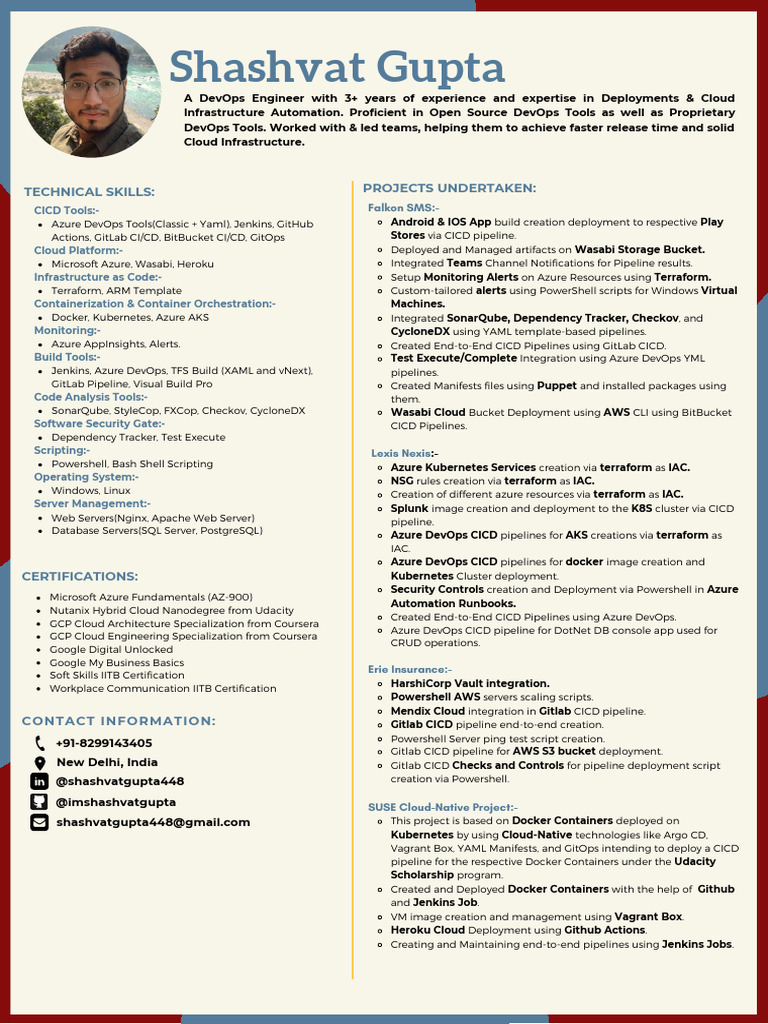Shashvat Resume For DevOps | PDF | Cloud Computing | Microsoft Azure