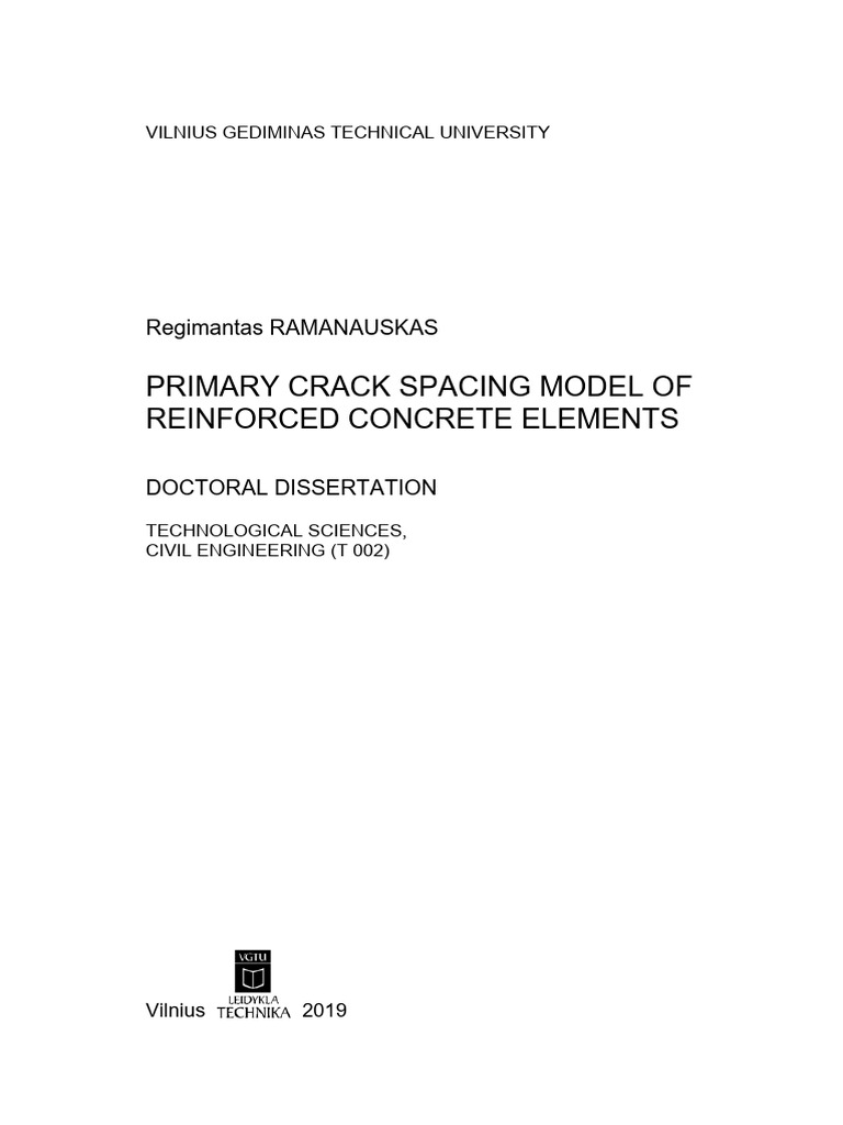 Ramanausko Disertacija Primary Crack Spacing Model Of Reinforced
