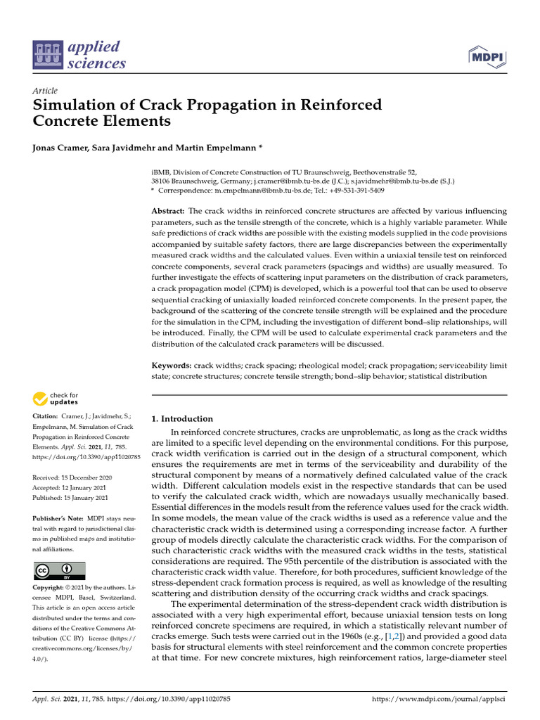 Simulation Of Crack Propagation In Reinforced Pdf Fracture Strength Of Materials