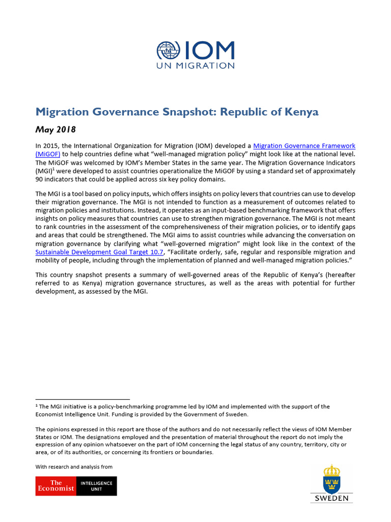 Migration Governance Snapshot - Republic of Kenya | PDF | Refugee ...