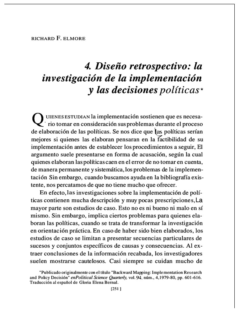 Elmore Analisis Retrospectivo | PDF
