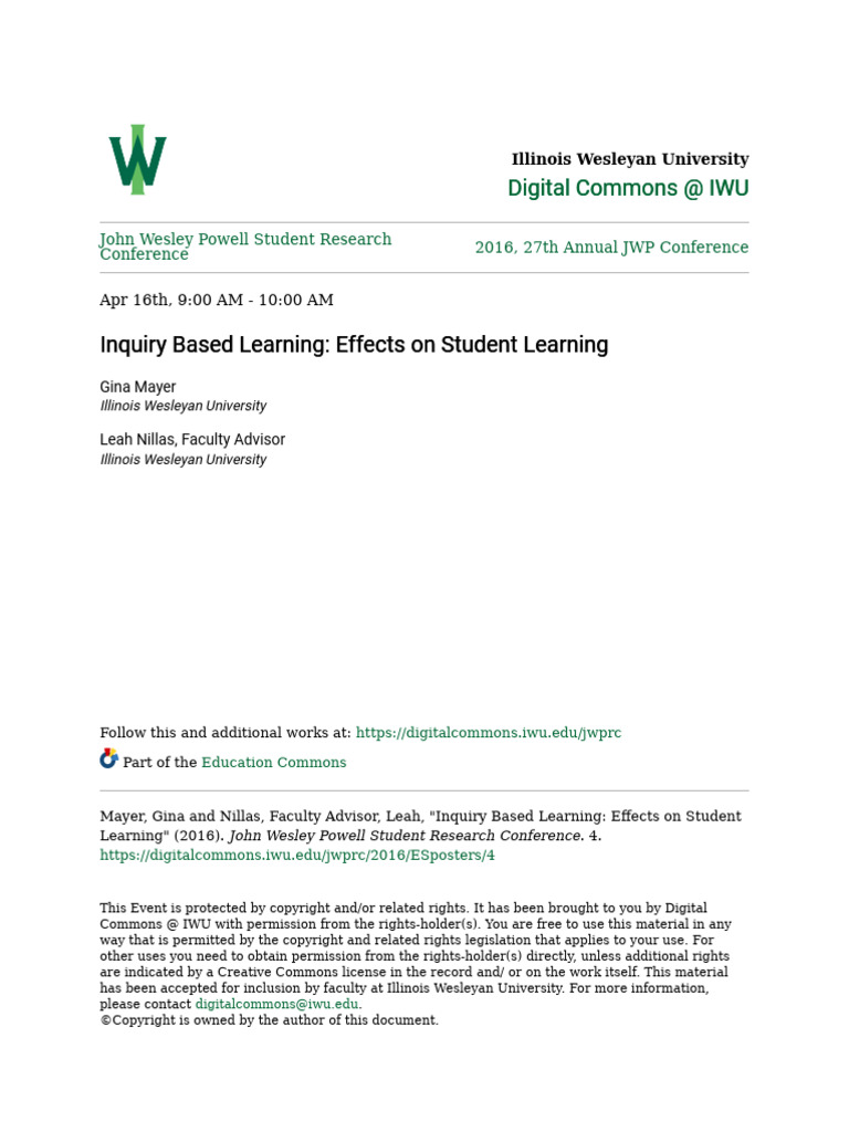 Inquiry Based Learning - Effects On Student Learning | PDF