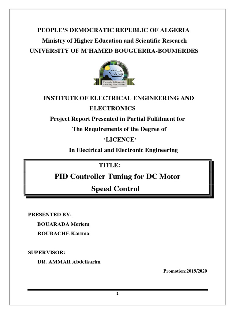PID Controller Tuning For DC Motor Speed Control | PDF