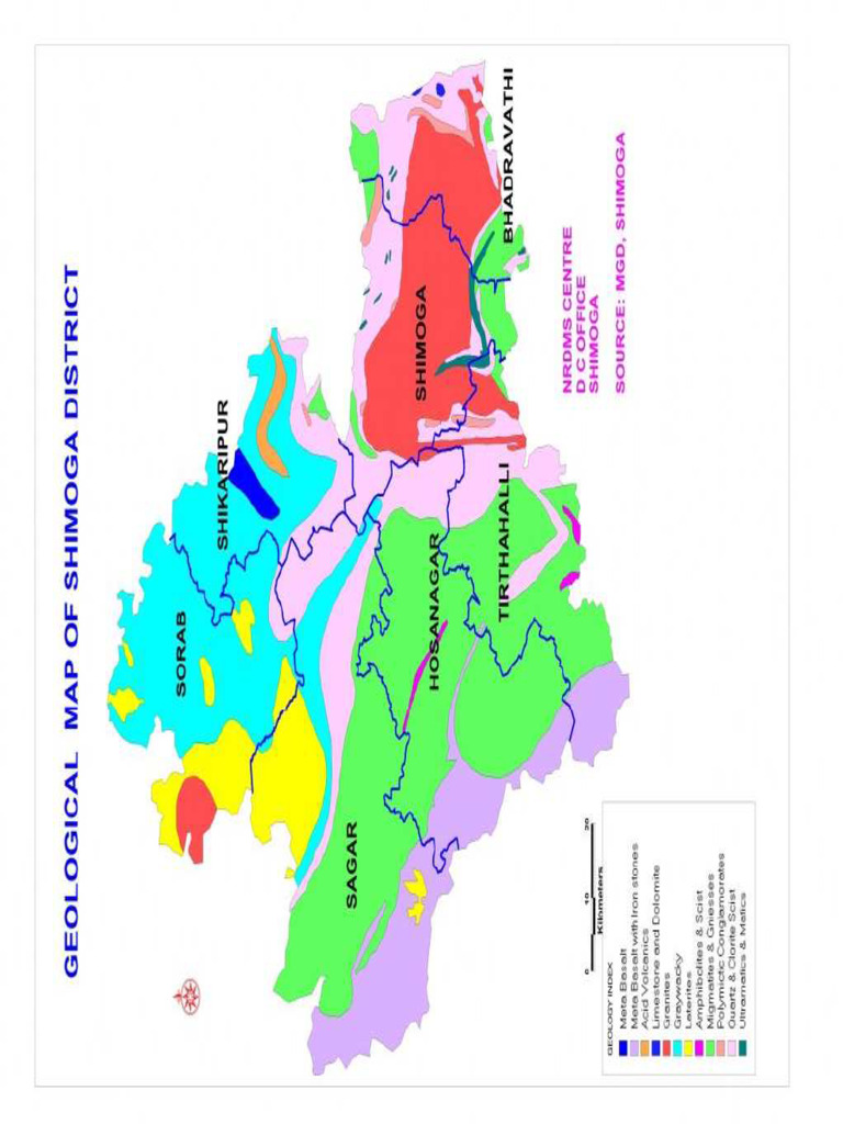 Geology Map of Shivamogga Karnataka India | PDF