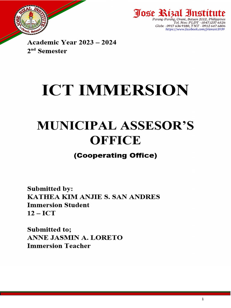 Ict Immersion Format | PDF | Communication | Experience