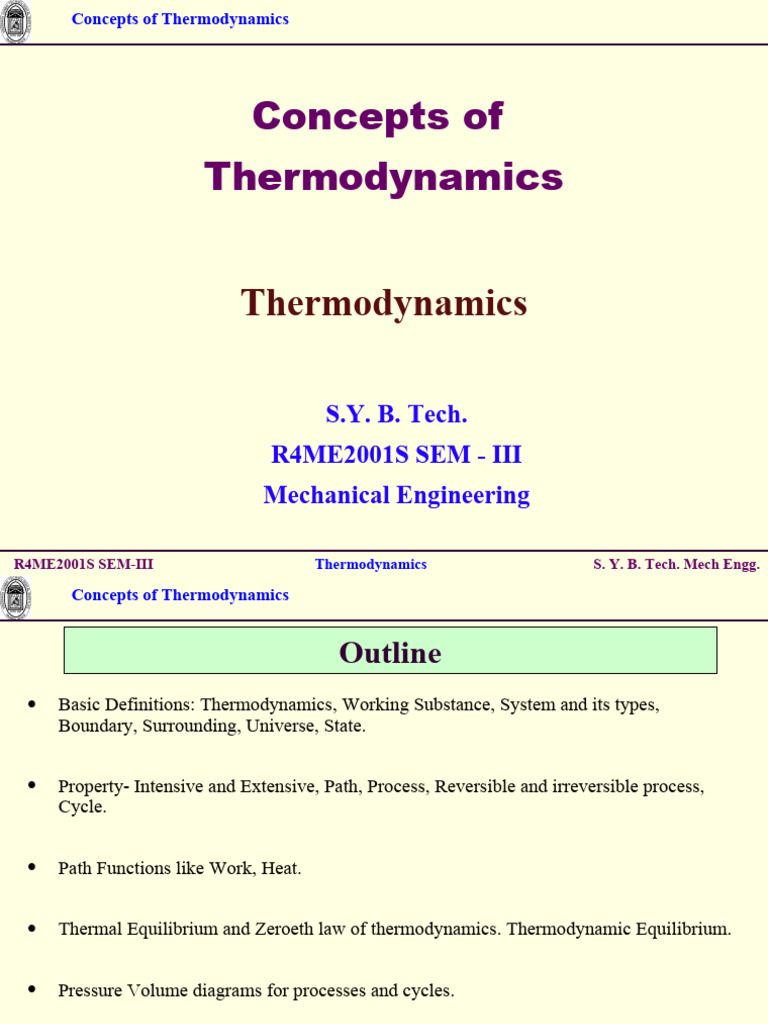 SY Mech Thermo Chapter 1 Concepts | PDF | Thermodynamics | Heat