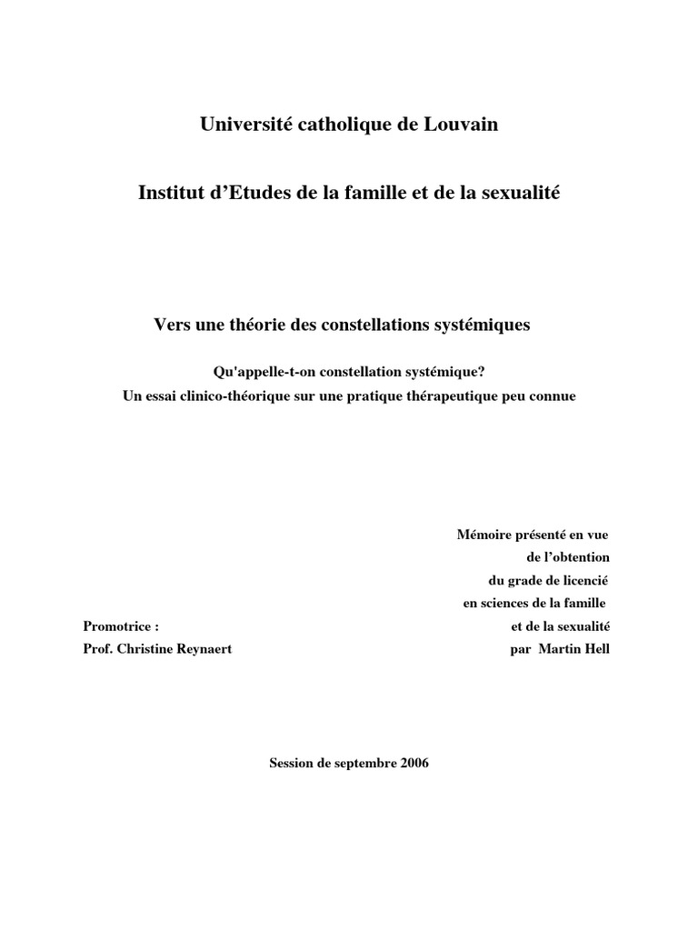 Theorie Des Constellations Systemiques | PDF