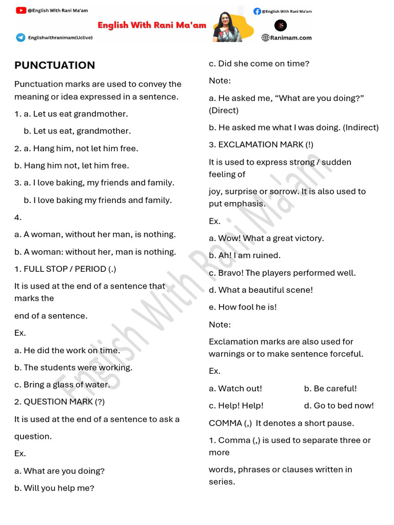 Punctuation | PDF | Comma | Punctuation Punctuation | PDF | Comma | Punctuation