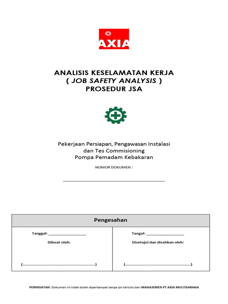 JSA Pompa Damkar | PDF