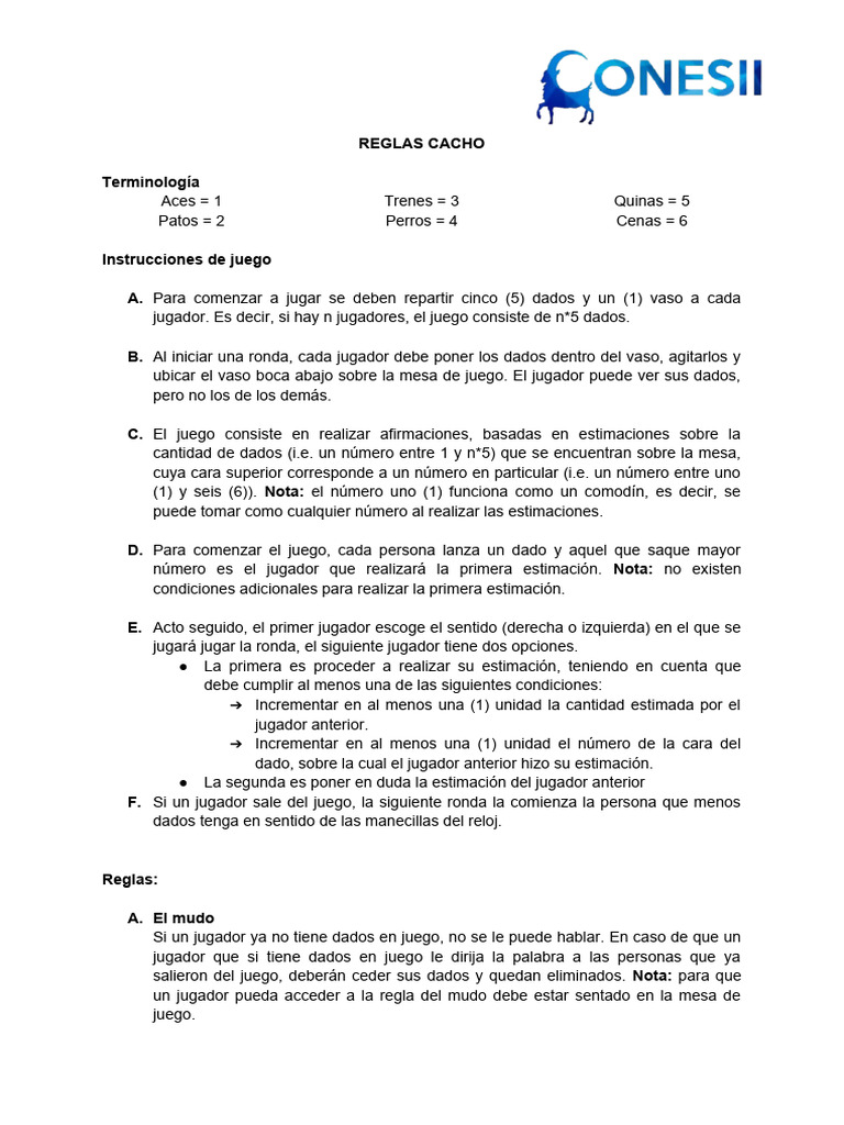 Reglas Cacho | PDF