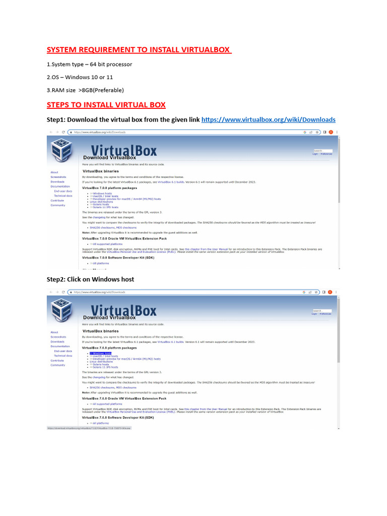 Steps For Virtual Box Installation | PDF | Computer Science | X86 ...