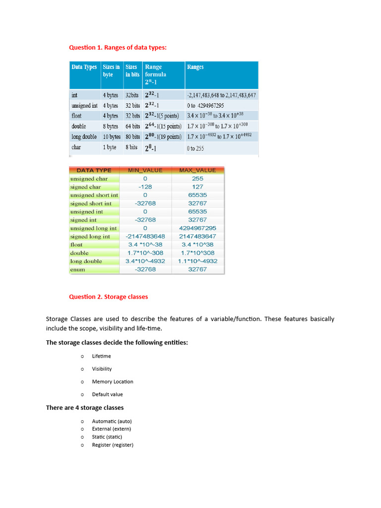 C Programming Storage Classes Explained | PDF | Pointer (Computer ...
