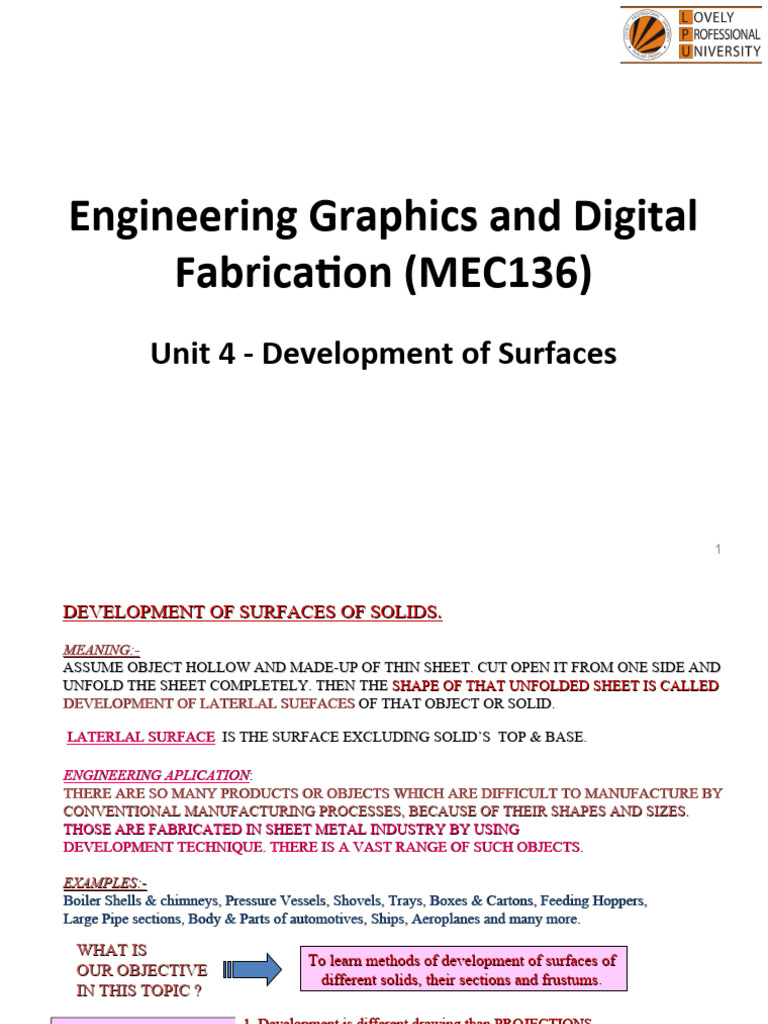 Unit 4 Development of Surfaces | PDF
