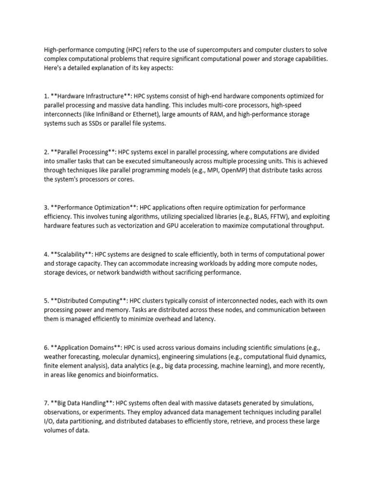 High Performance Computing Pdf Supercomputer Parallel Computing