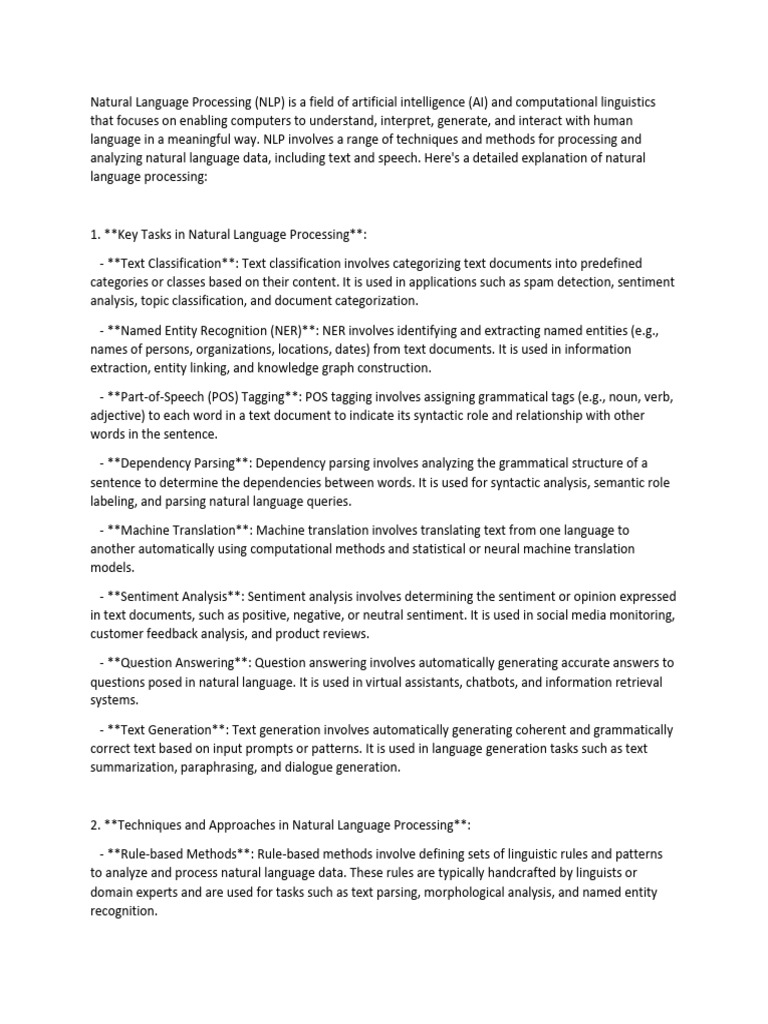 Natural Language Processing | PDF