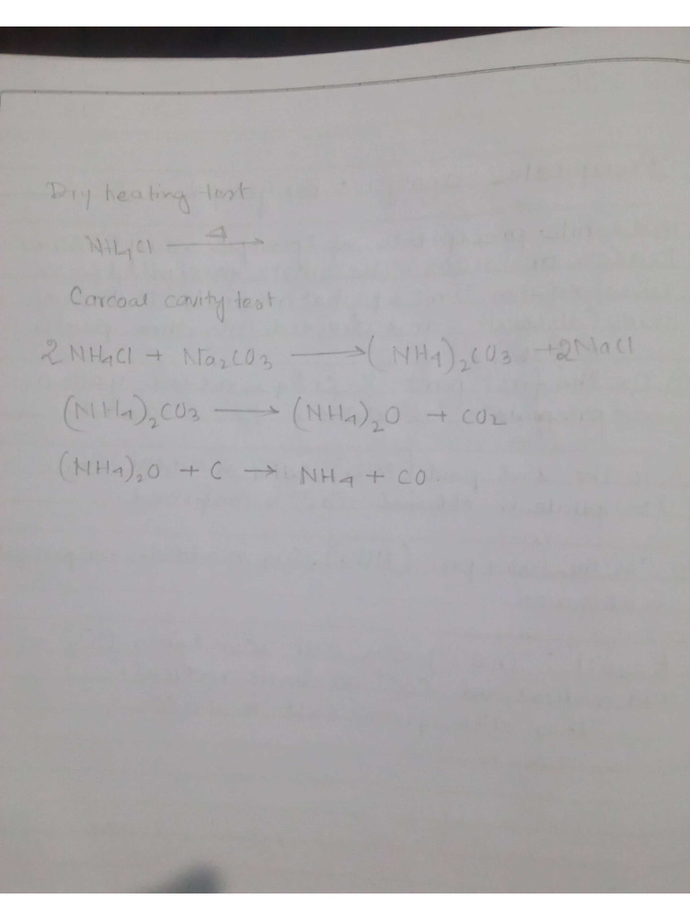 Salt Analysis NH4 | PDF