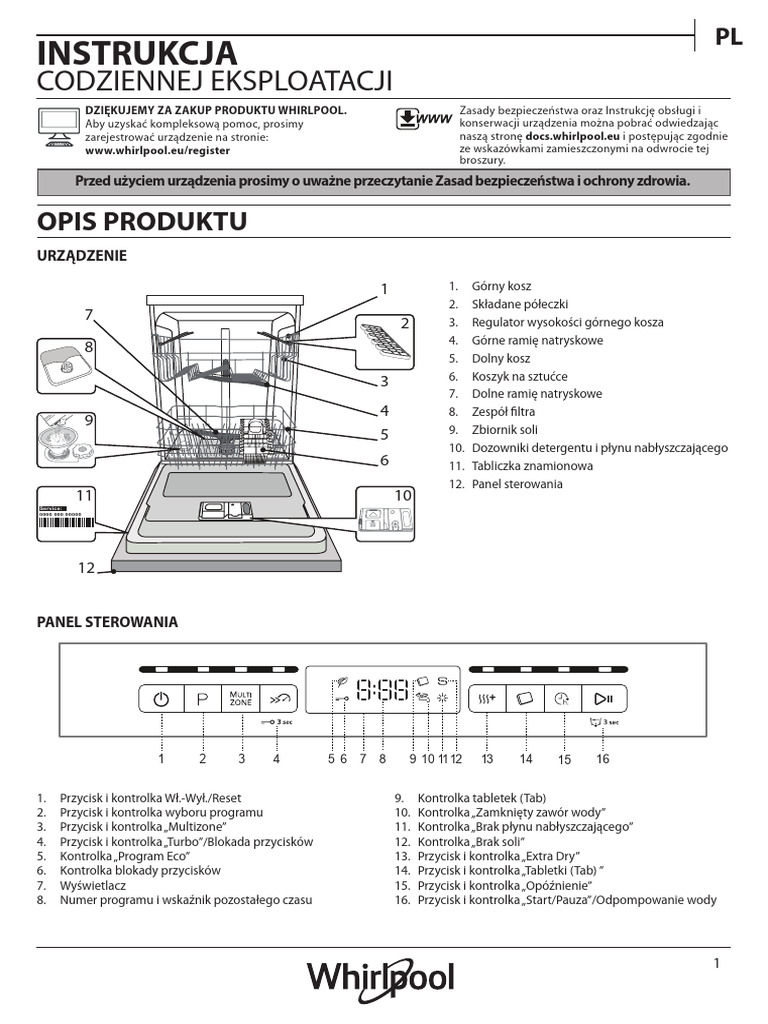 WHIRPOOL Zmywarka | PDF