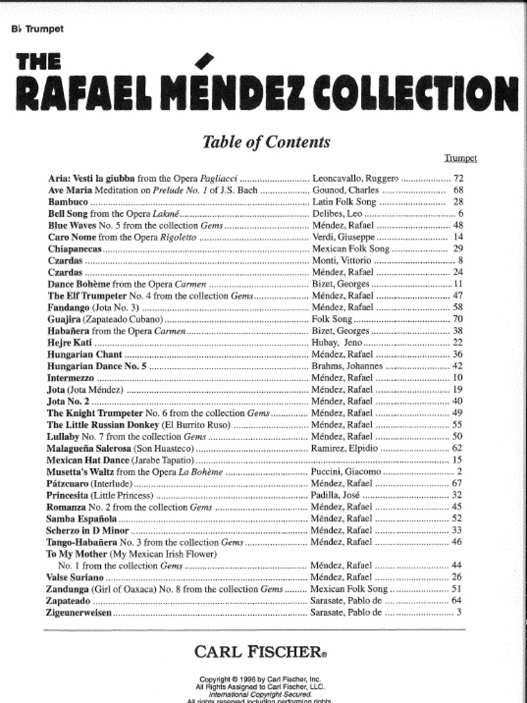 The Rafael Mendez Collection TRP | PDF