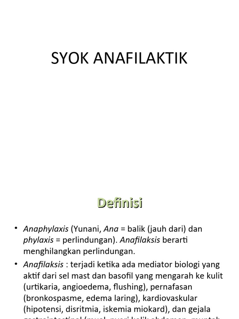 Gambar Syok Anafilaktik dan Penanganannya | PDF