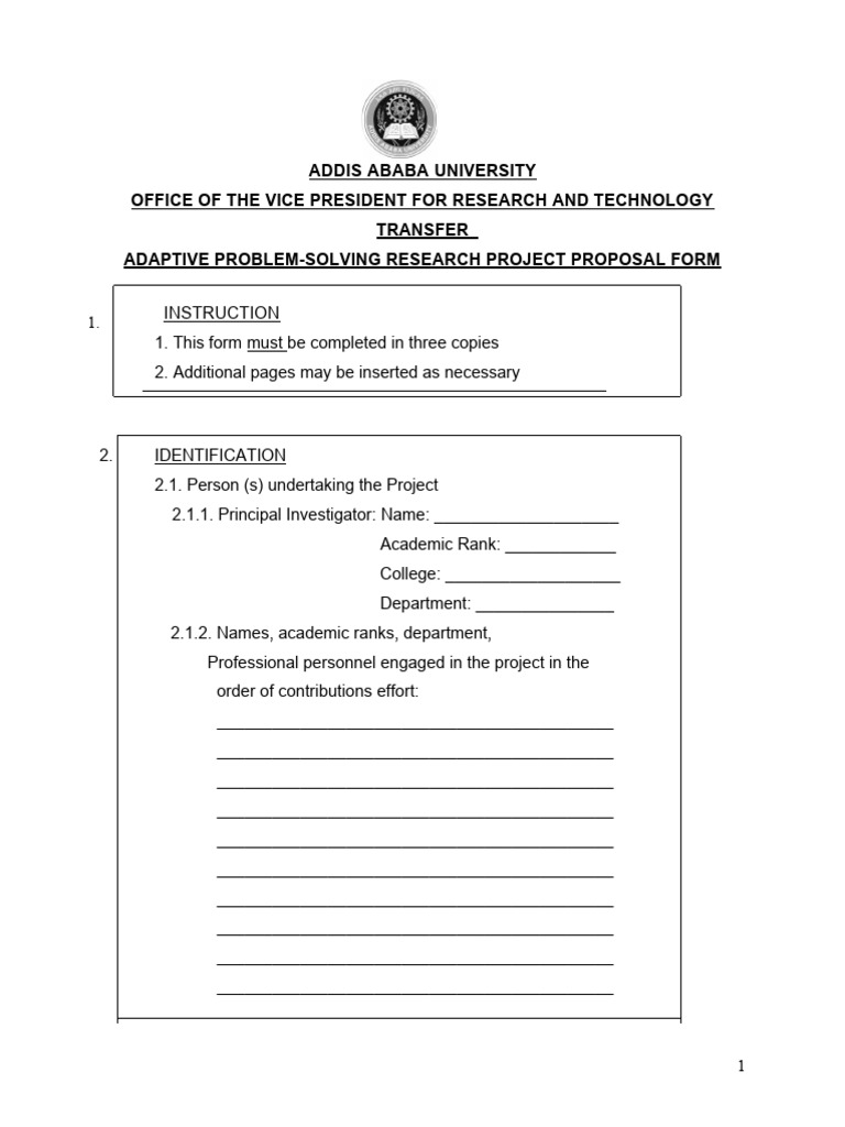 Adaptive Problem Solving Research Project Form | Download Free PDF ...