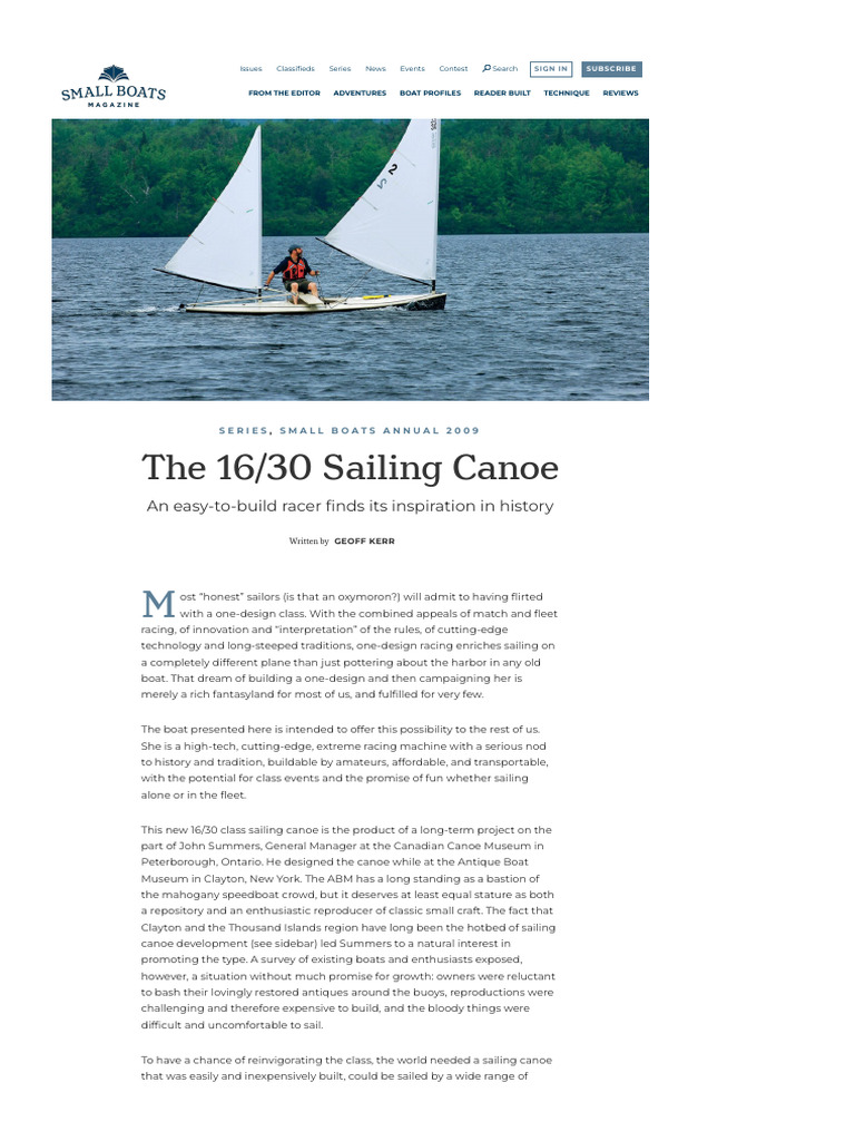 Sailing Canoe Plans | PDF | Social Science