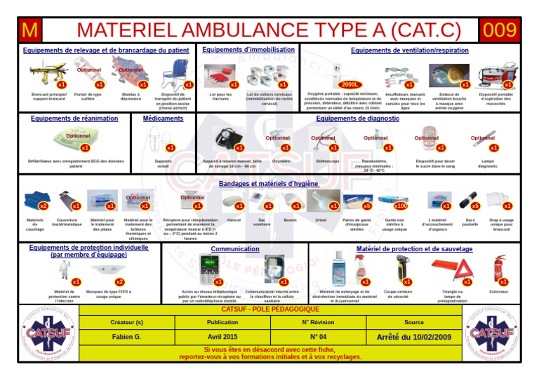 Matériel Ambulance Type A et C | PDF | Services médicaux d'urgence ...