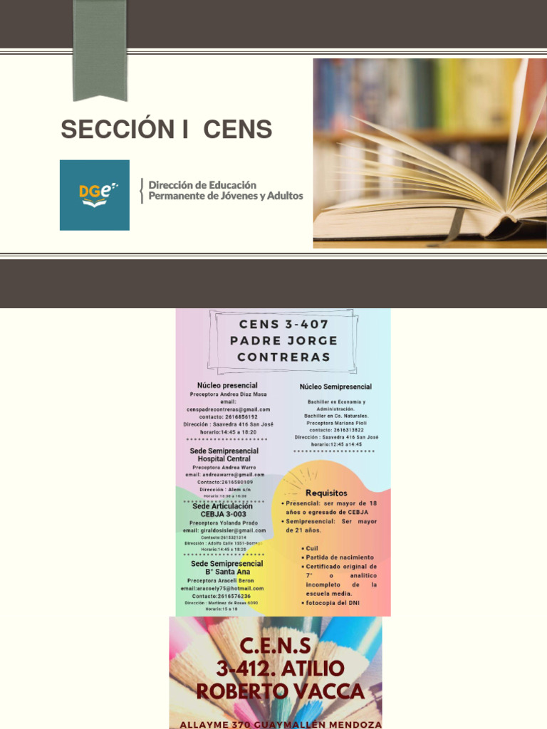 Secciones CENS 2021 | PDF
