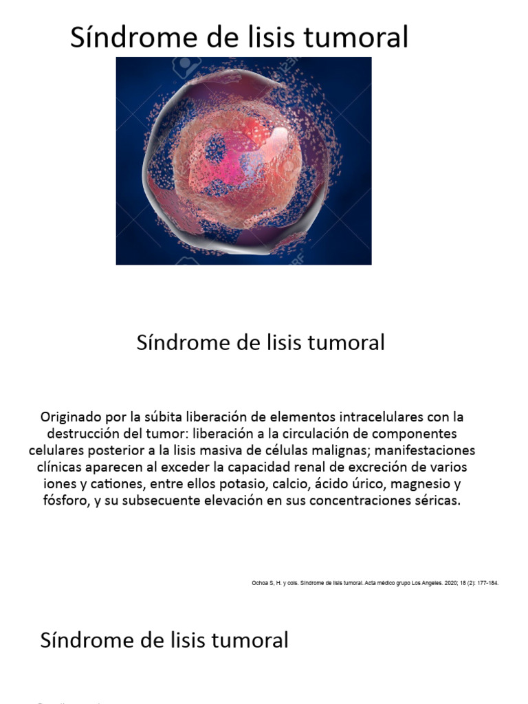 Síndrome de Lisis Tumoral | PDF | Cáncer | Medicina