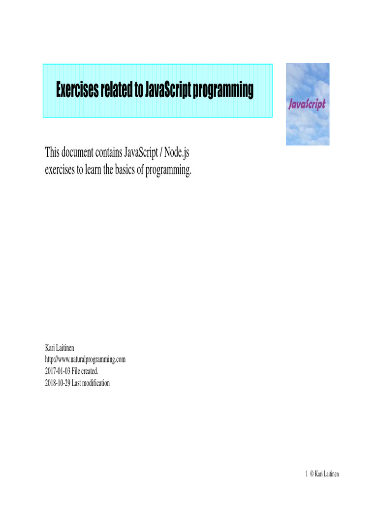 Javascript Exercises | PDF