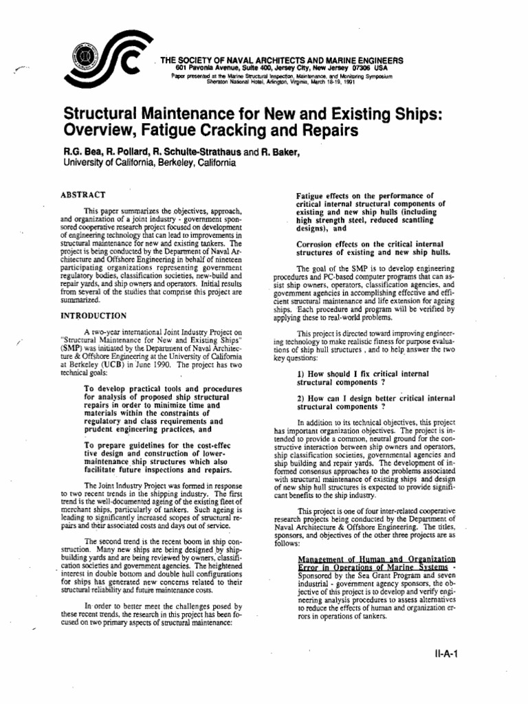 91symp06 Fatigue | PDF | Ships | Naval Architecture