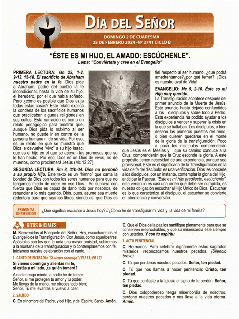 Hoja Dominical - 25-02-2024 | PDF