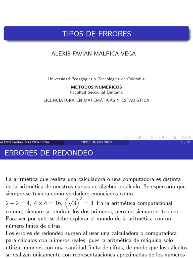 3. Tipos de Errores | PDF | Poco | Aritmética