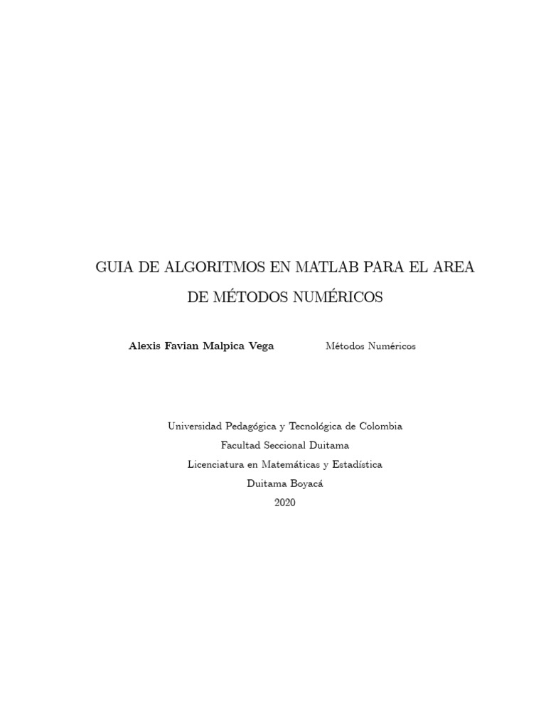 Algoritmos en Matlab Alexis | PDF | Matriz (Matemáticas) | Vector Euclidiano