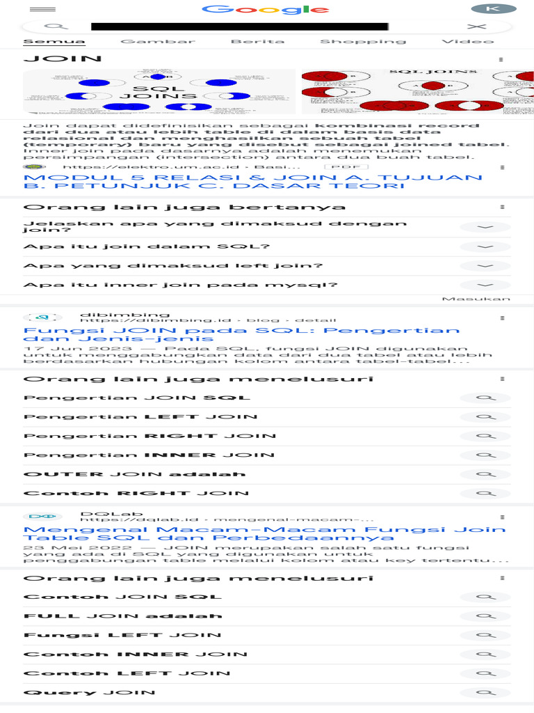 Pengertian Join - Penelusuran Google | PDF | Seni | Komputer
