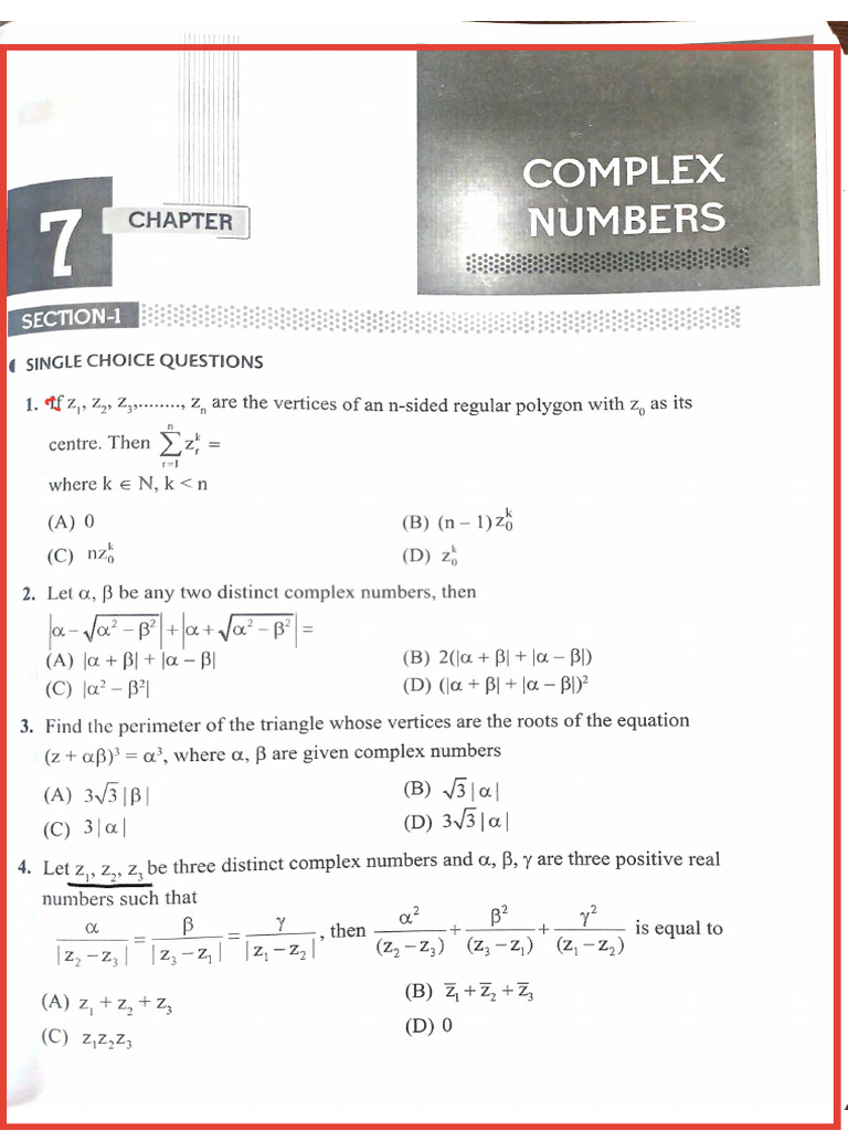 Complex Numbers Advance Problems | PDF
