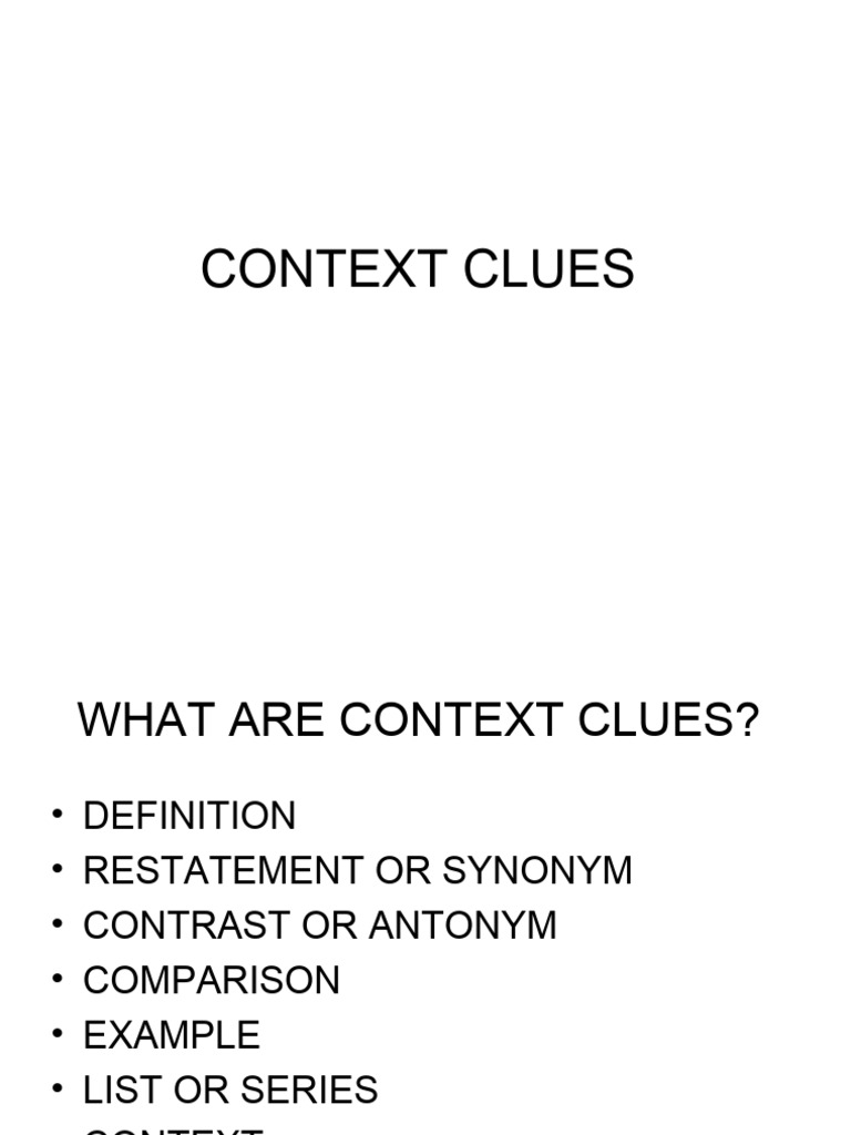 Context Clues | Download Free PDF | Punctuation | Clergy