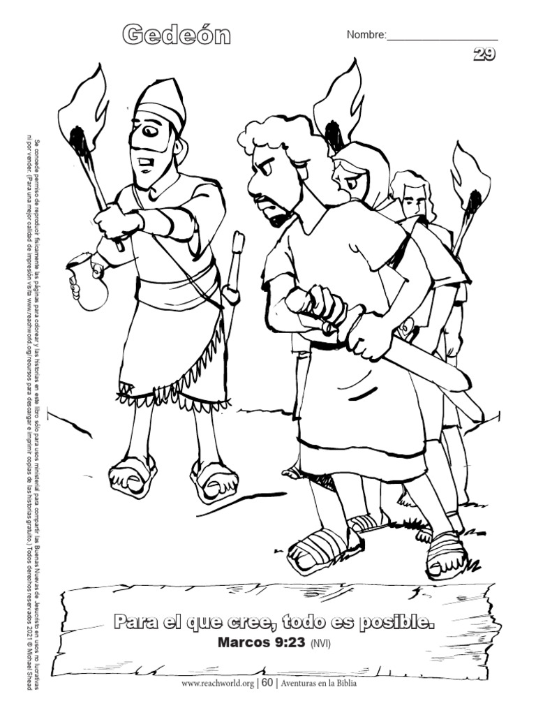 Actividades y Coloreado de Gedeón | PDF