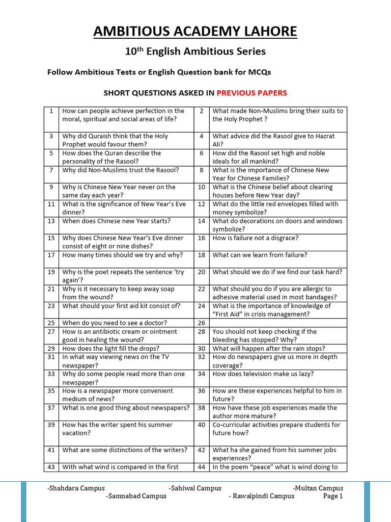 10th English Success Series | PDF 10th English Success Series | PDF