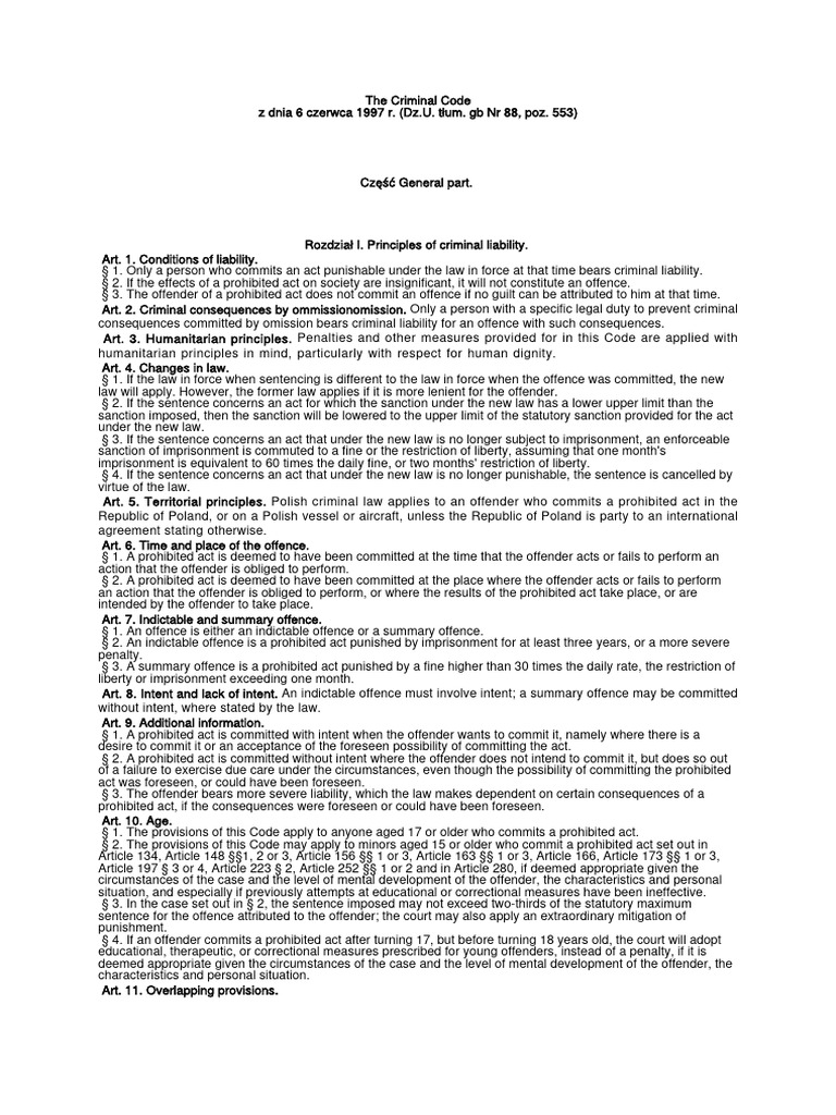 The Criminal Code | PDF | Crimes | Crime & Violence