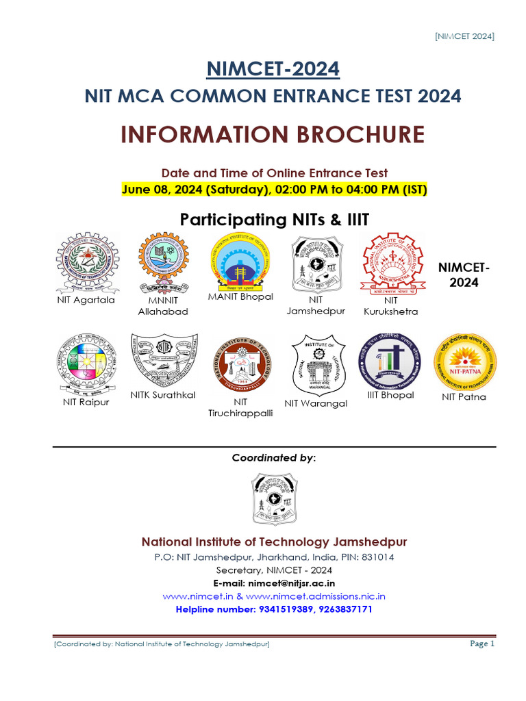 Ib Nimcet-2024 V1 | PDF