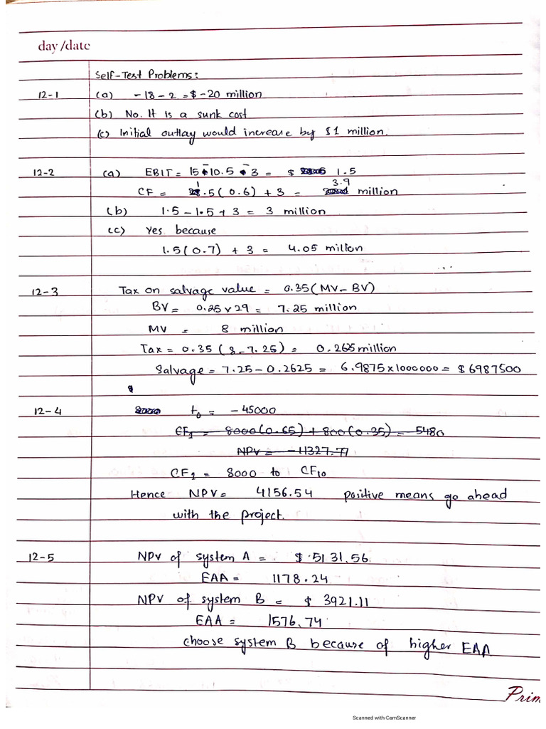CH 12 Numericals | PDF