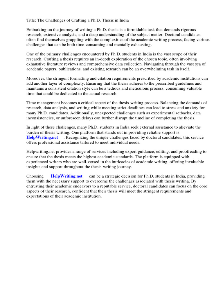 Phd Thesis PDF India | PDF