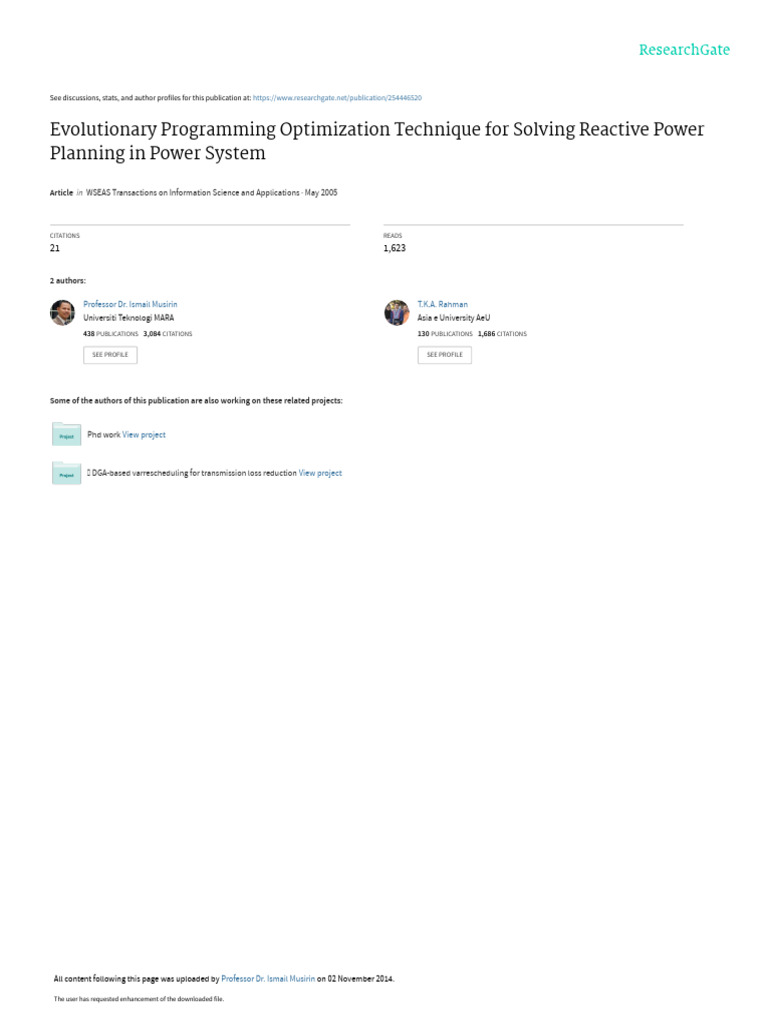 Evolutionary Programming Optimization Technique Fo | Download Free PDF ... Evolutionary Programming Optimization Technique Fo | Download Free PDF ...