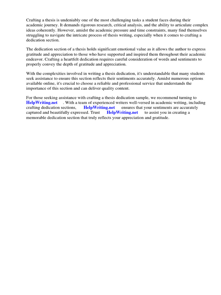 Writing Thesis Dedication Sample Pdf Thesis Cognition
