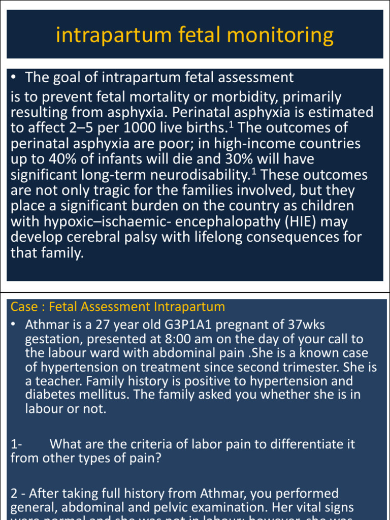 Intrapartum Fetal Monitoring | PDF | Childbirth | Causes Of Death