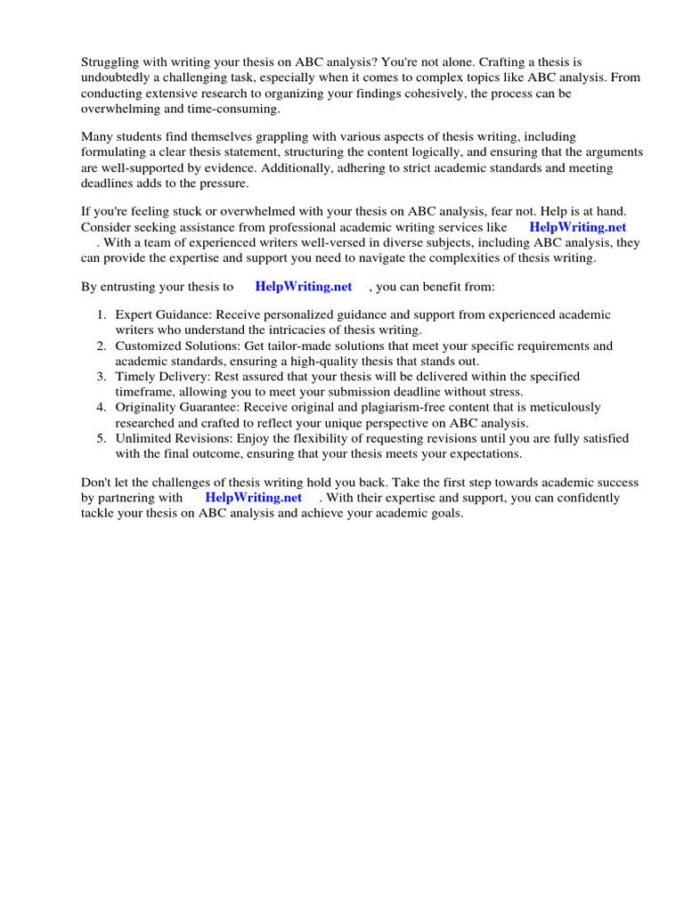 Thesis On ABC Analysis | PDF