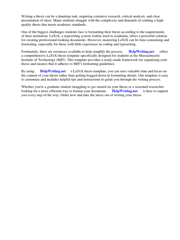 Latex Thesis Template Mit | PDF